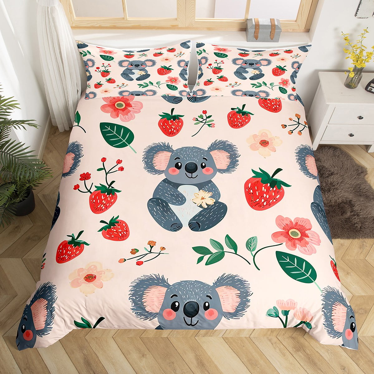 Erosebridal Cartoon Koala Comforter Cover Full Size Koala Bear Animal ...