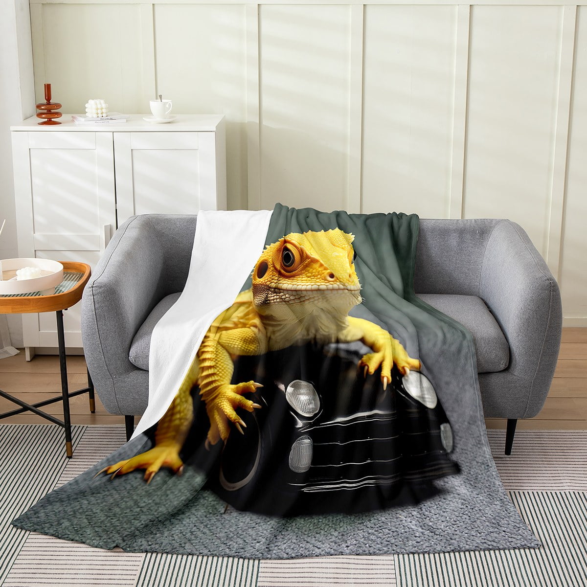 YST Cartoon Lizard Blanket For Adult Teens Sports Car Throw Blanket ...