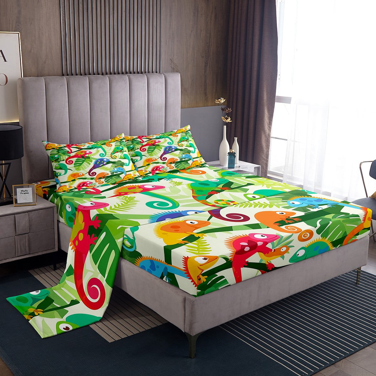 YST Cartoon Lizard Twin Sheets Funny Lizarn Bed Set for Toddler Kids ...