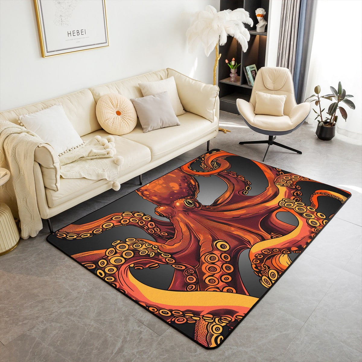 Erosebridal Cartoon Octopus Indoor Floor Mat For Bedroom Living Room ...