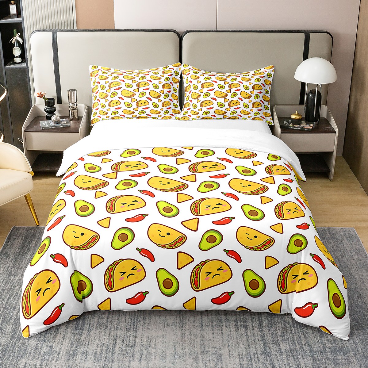 Cartoon Pancake 100% Organic Cotton Duvet Cover ,Fast Food Comforter ...