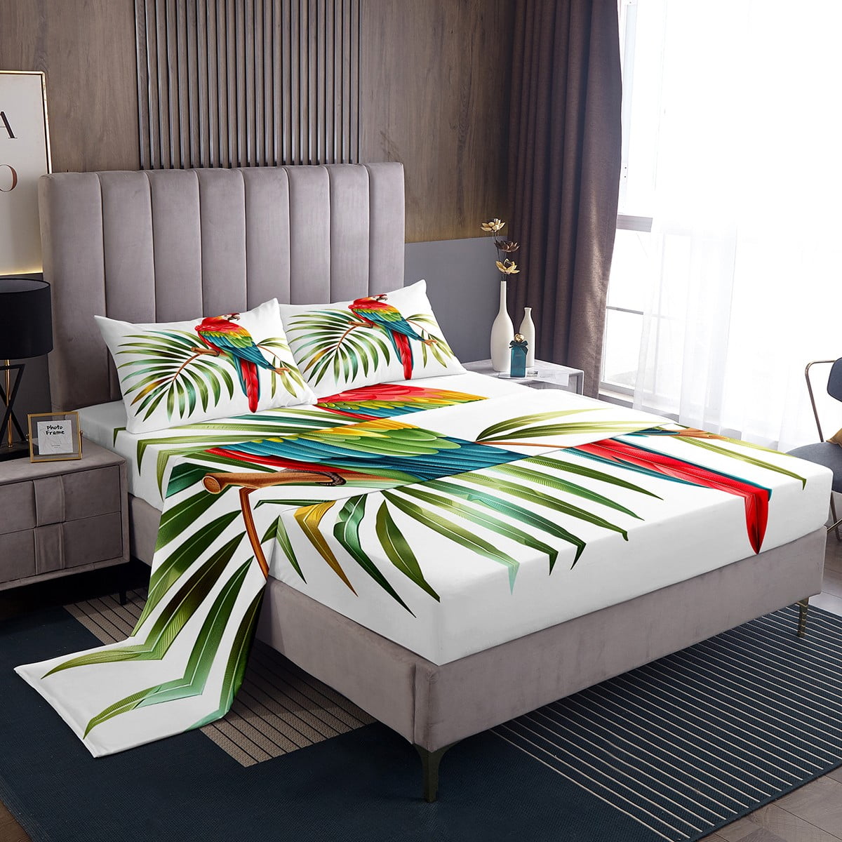 Cartoon Parrot Bedding Full Size Teens Adults Cute Animal Bed Sheets ...