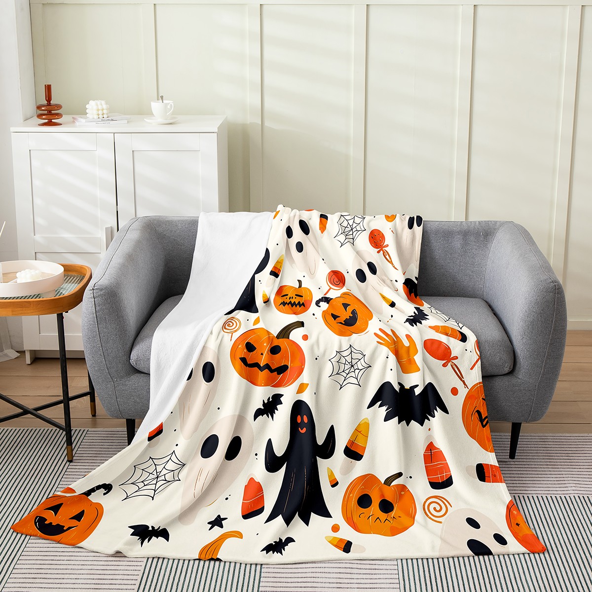Cartoon Pumpkin Lantern Blanket ,Gothic Spooky Throw Blanket 30x40 Inch ...