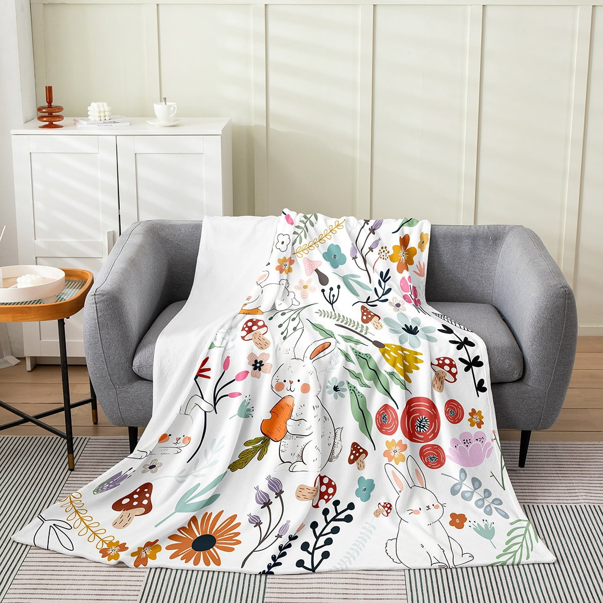 YST Cartoon Rabbit Blanket for Girls Boys,Cute Animal Throw Blanket ...