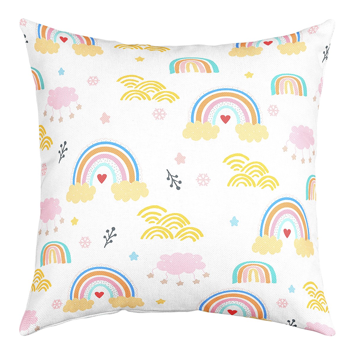 Cartoon Rainbow Throw Pillow Cover 24x24 inch,Girly Love Heart Cushion ...