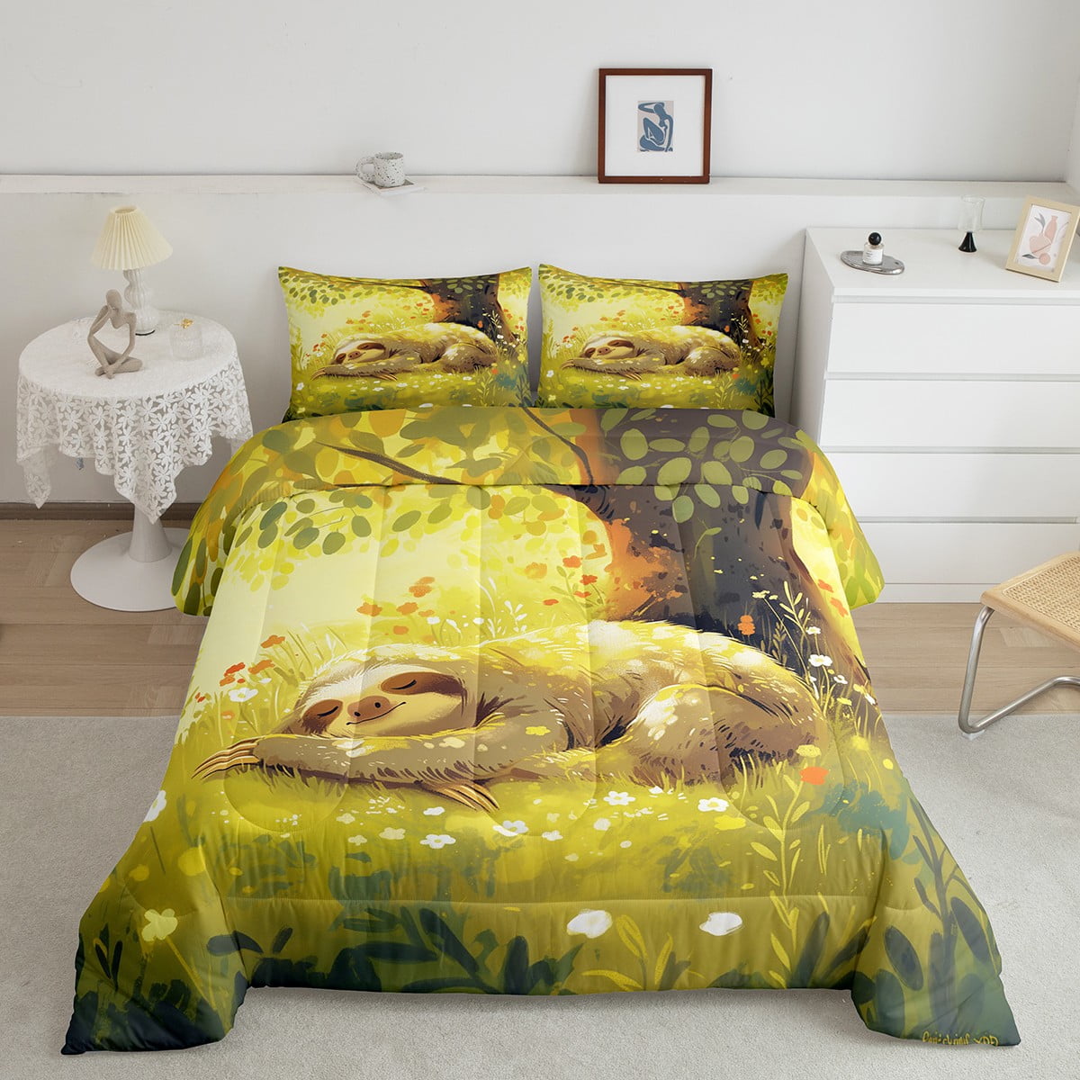 Erosebridal Cartoon Sloth Full Comforter Set Cute Animal Bedding Set ...