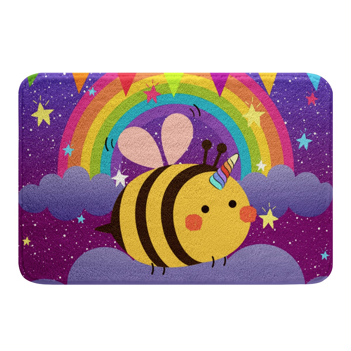 Erosebridal Cartoon Yellow Bee Bathroom Rugs 20"x32" Bath Mat Kids ...