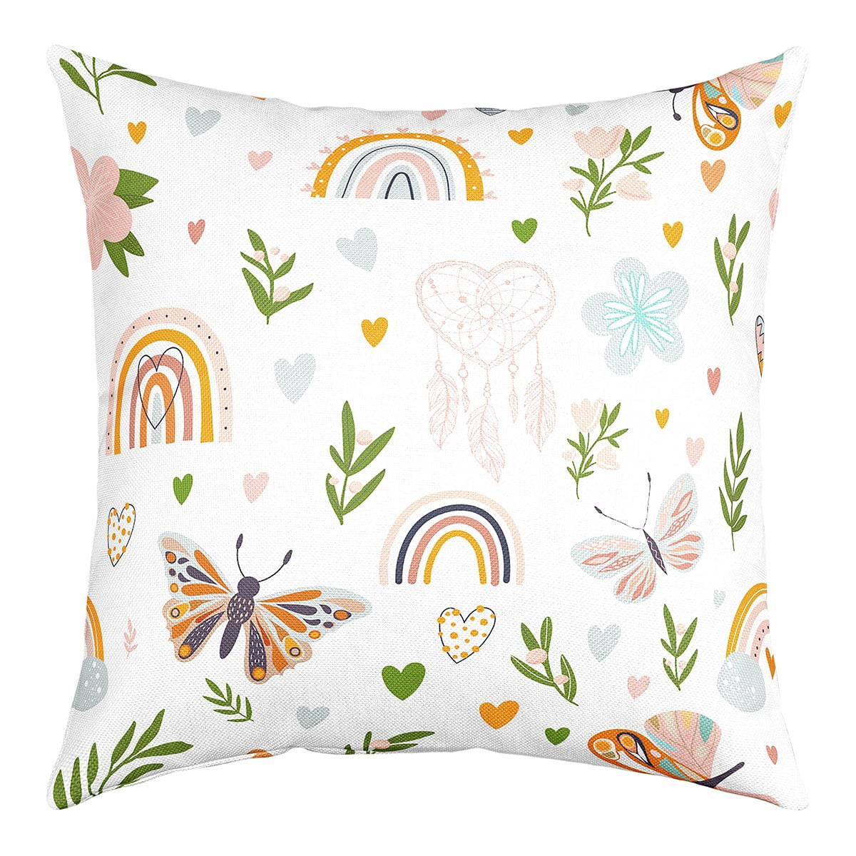 Erosebridal Cartoon rainbow Throw Pillow Cover 24x24 inch Boho ...