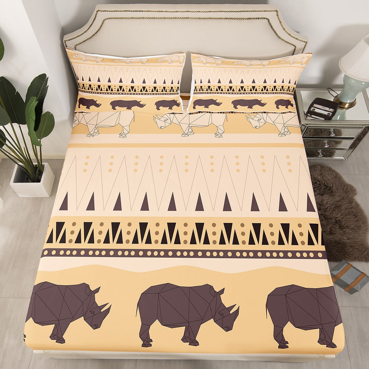 Cattle Fitted Sheet, Twin Size Rustic Farmhouse Bed Sheets Western Cow ...