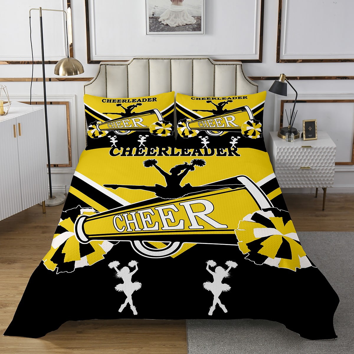 Cheerleading Coverlet Queen Size Dance Princess Bedding Set,Kawaii ...