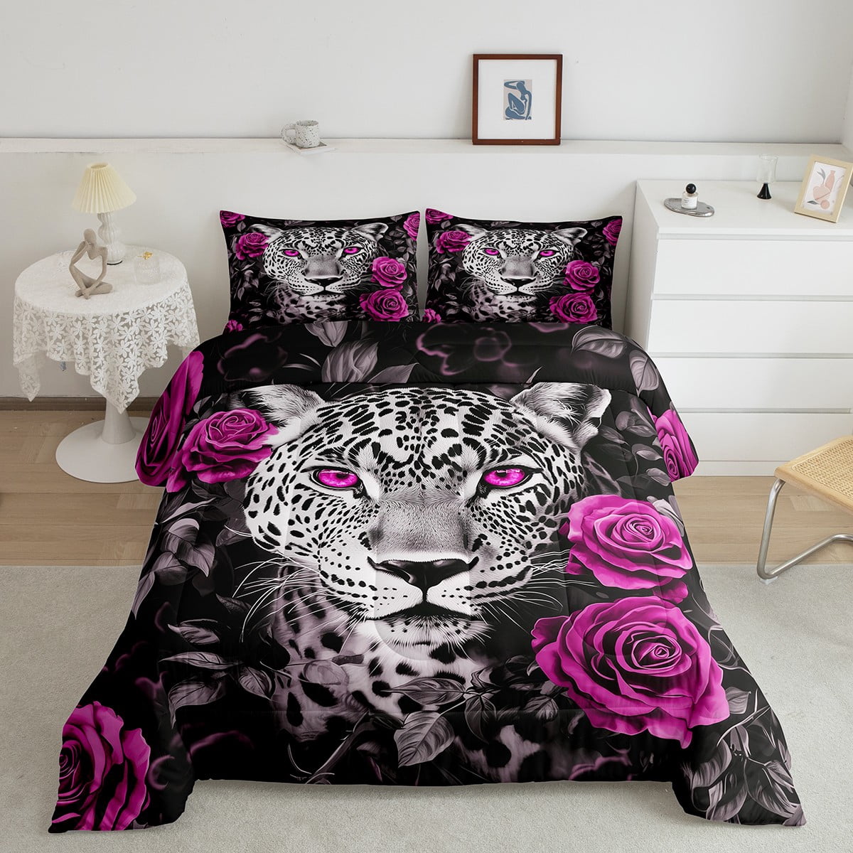 YST Cheetach Kids Bedding Set Leopard Print Quilt Queen Size For Teens ...