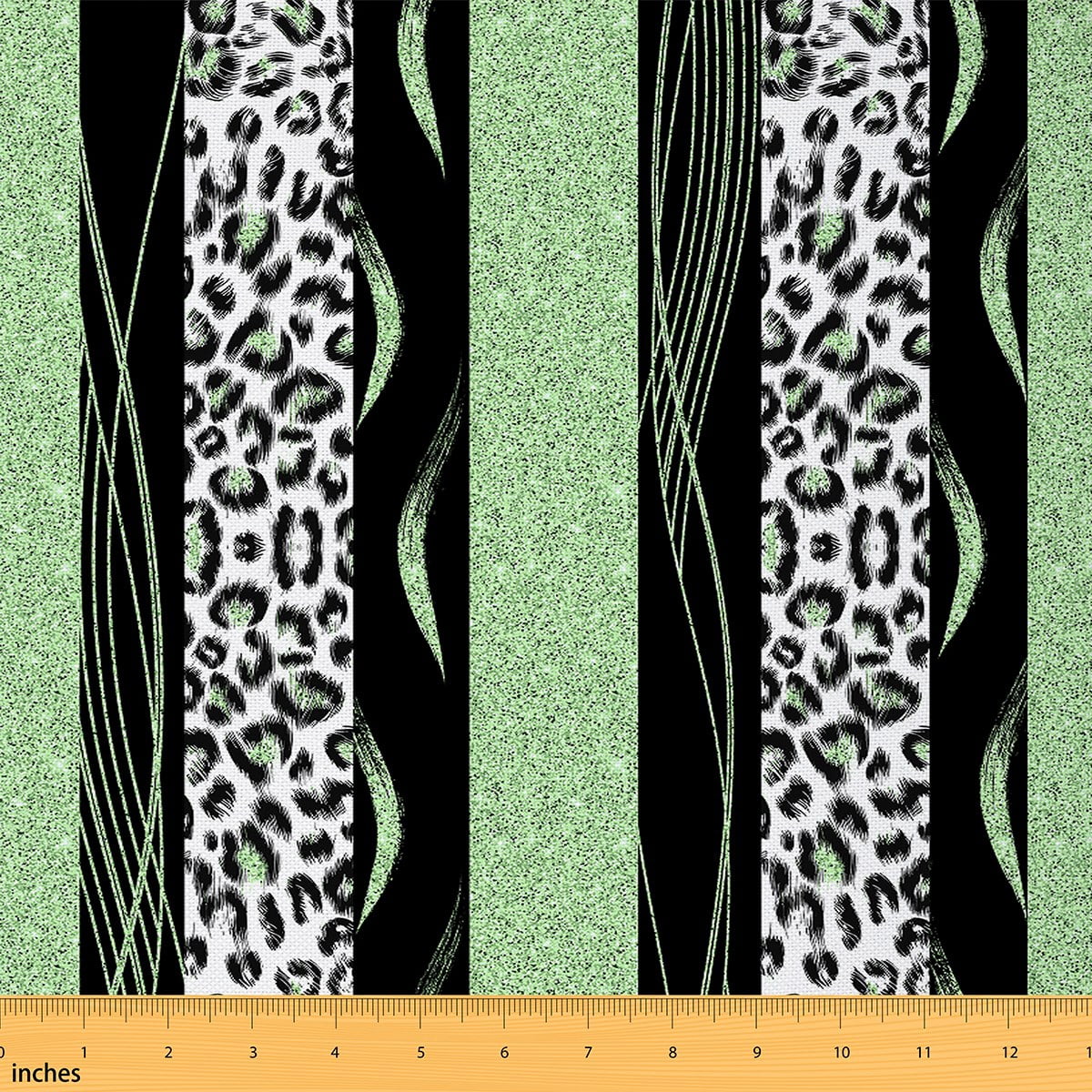 YST Cheetah Fabric by The Yard,Green Leopard Print Decorative Fabric ...