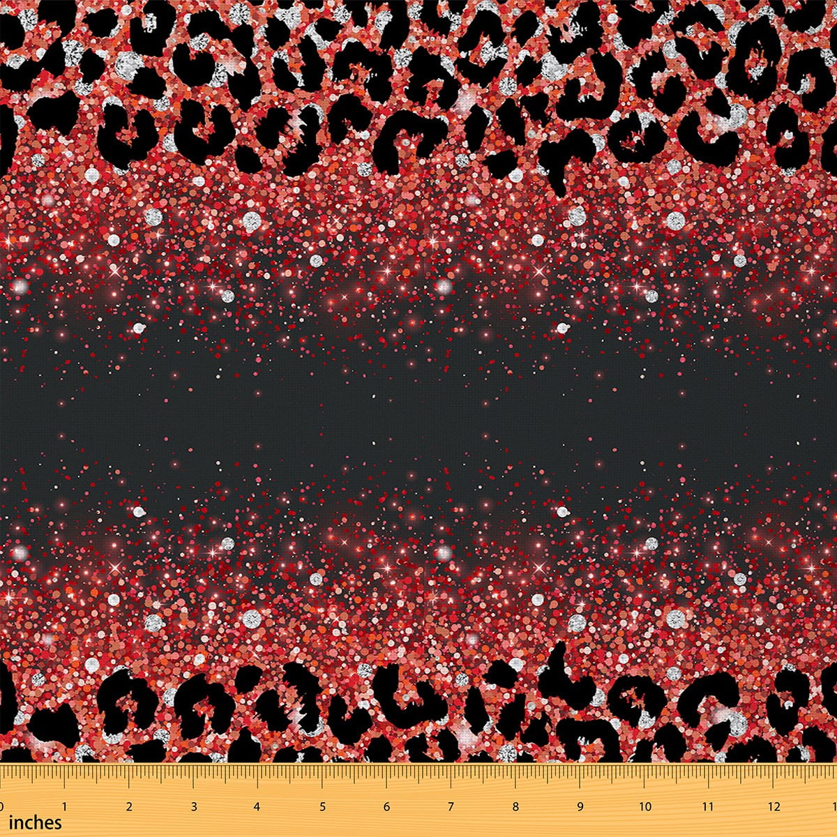 YST Cheetah Pattern Fabric by the Yard,Gradient Red Black Upholstery ...