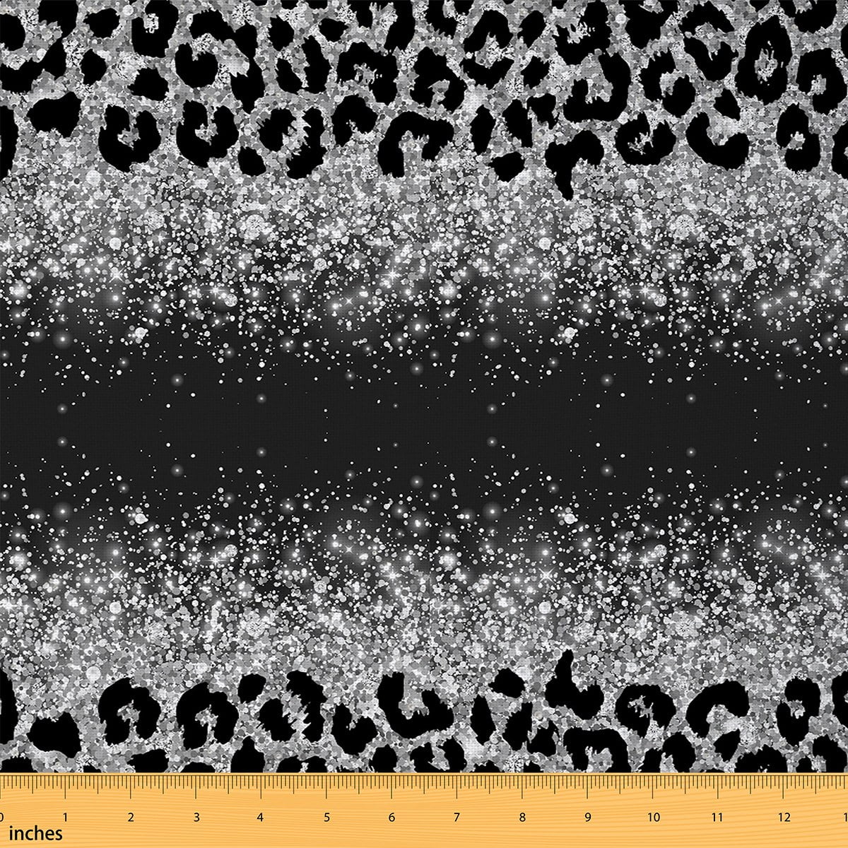 YST Cheetah Pattern Fabric by the Yard,Gradient Silvery Black ...