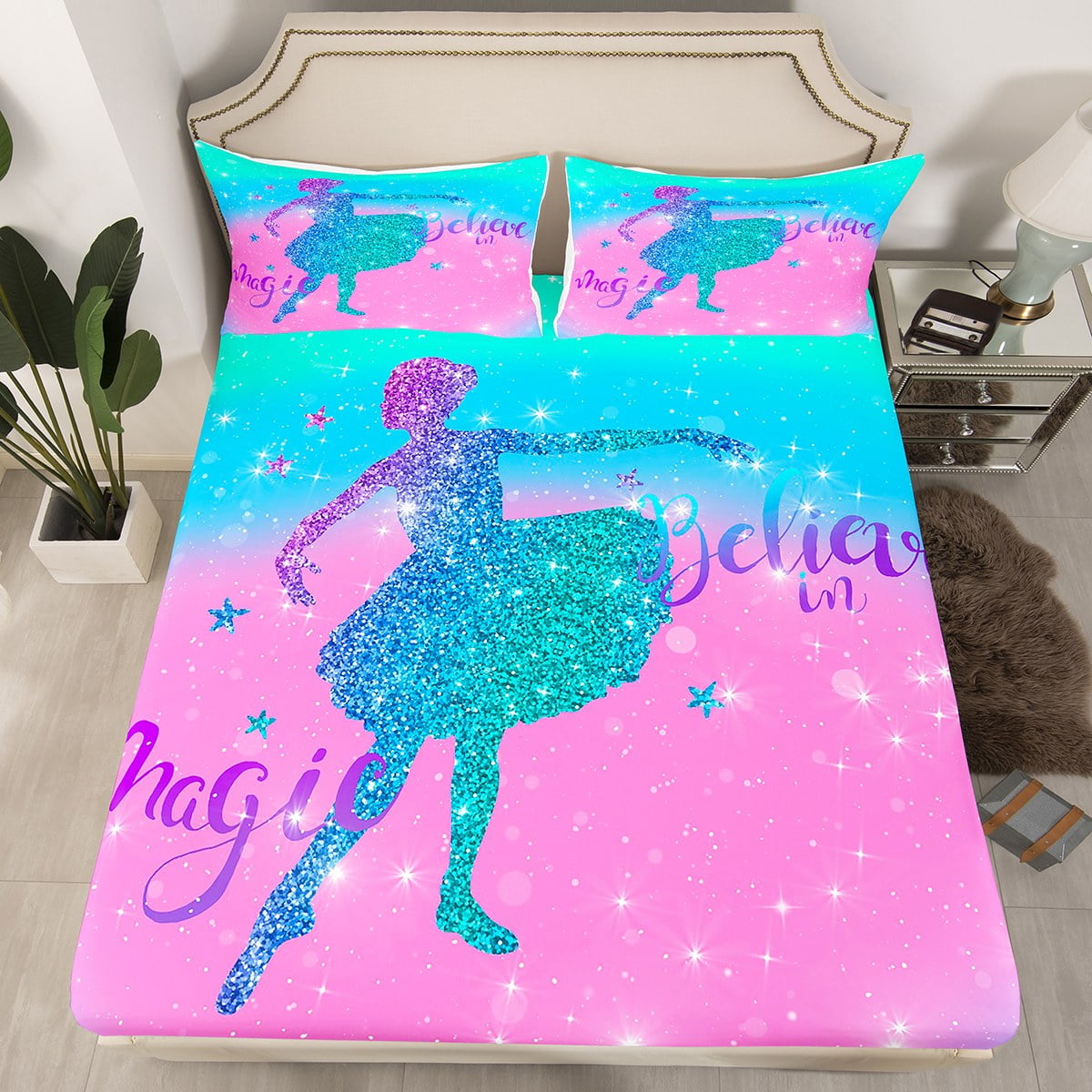 Erosebridal Chic Ballerina Queen Fitted Sheet Cute Ballet Sheets ...