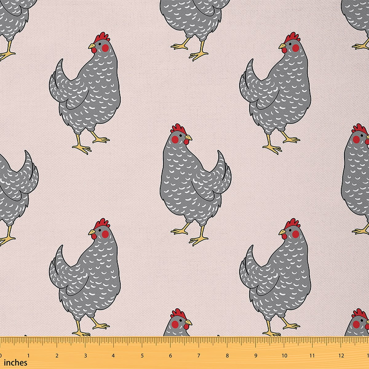 YST Chicken Fabric By The Yard Cartoon Chicken Upholstery Fabric Farm ...