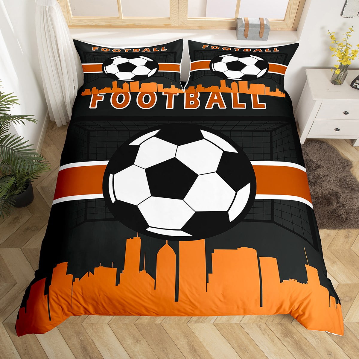 YST Child Gaming Comforter Cover for Boys Bedroom Football Soccer ...