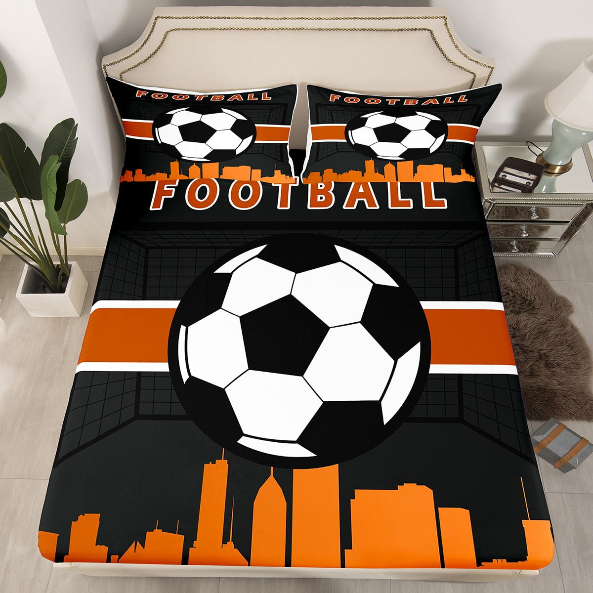 Gaming Full Fitted Sheet Bedroom Football Soccer Sheets, Video Game ...