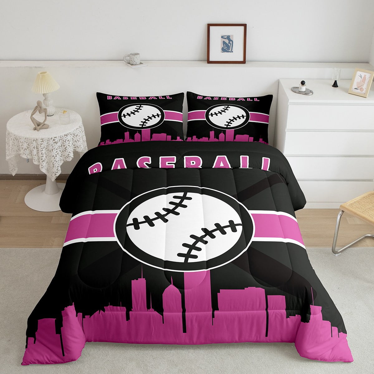 Erosebridal Video Game Comforter Set King Sport Bedding Set, Baseball ...