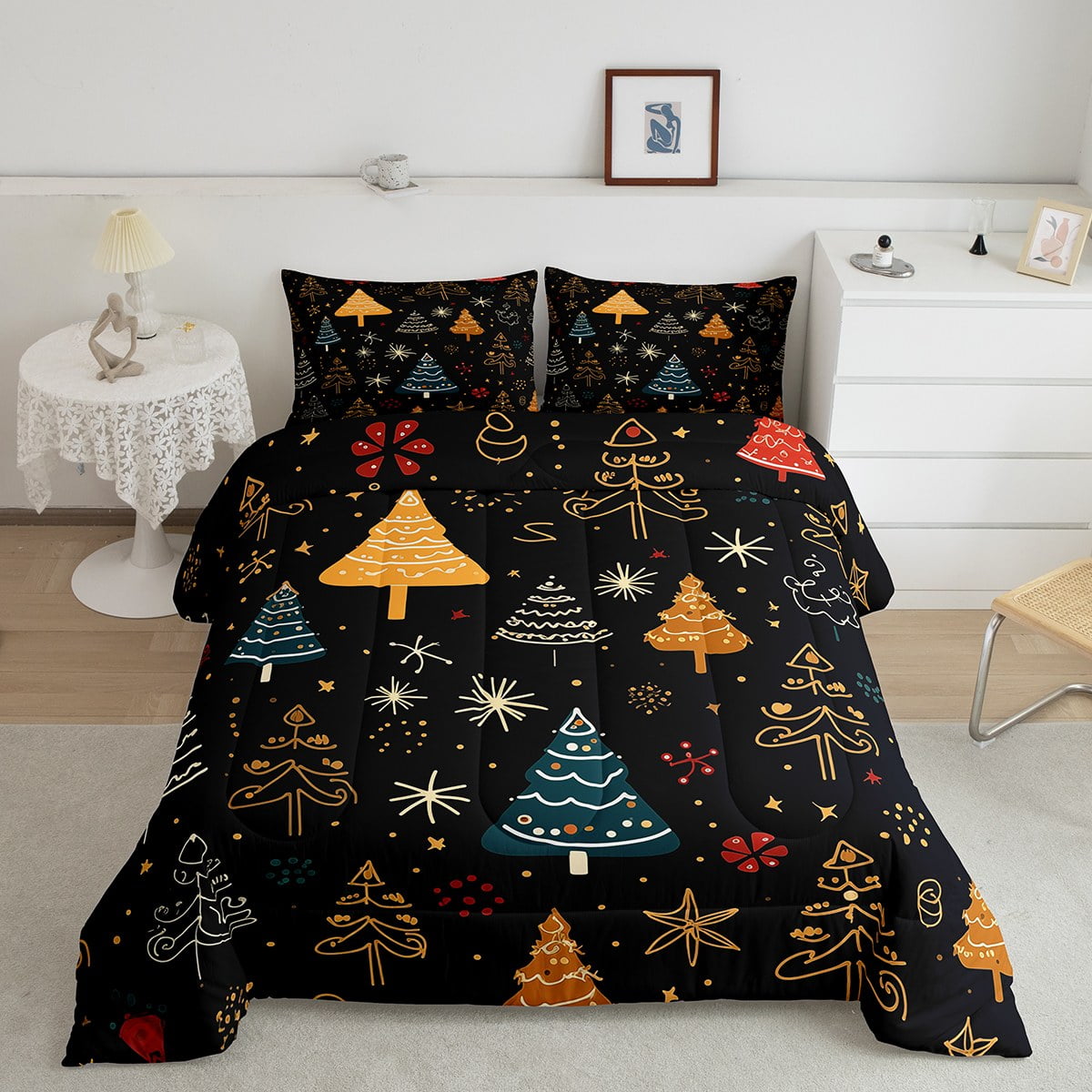 YST Christmas Theme Comforter Full for Kids Boys Girls Xmas Tree ...