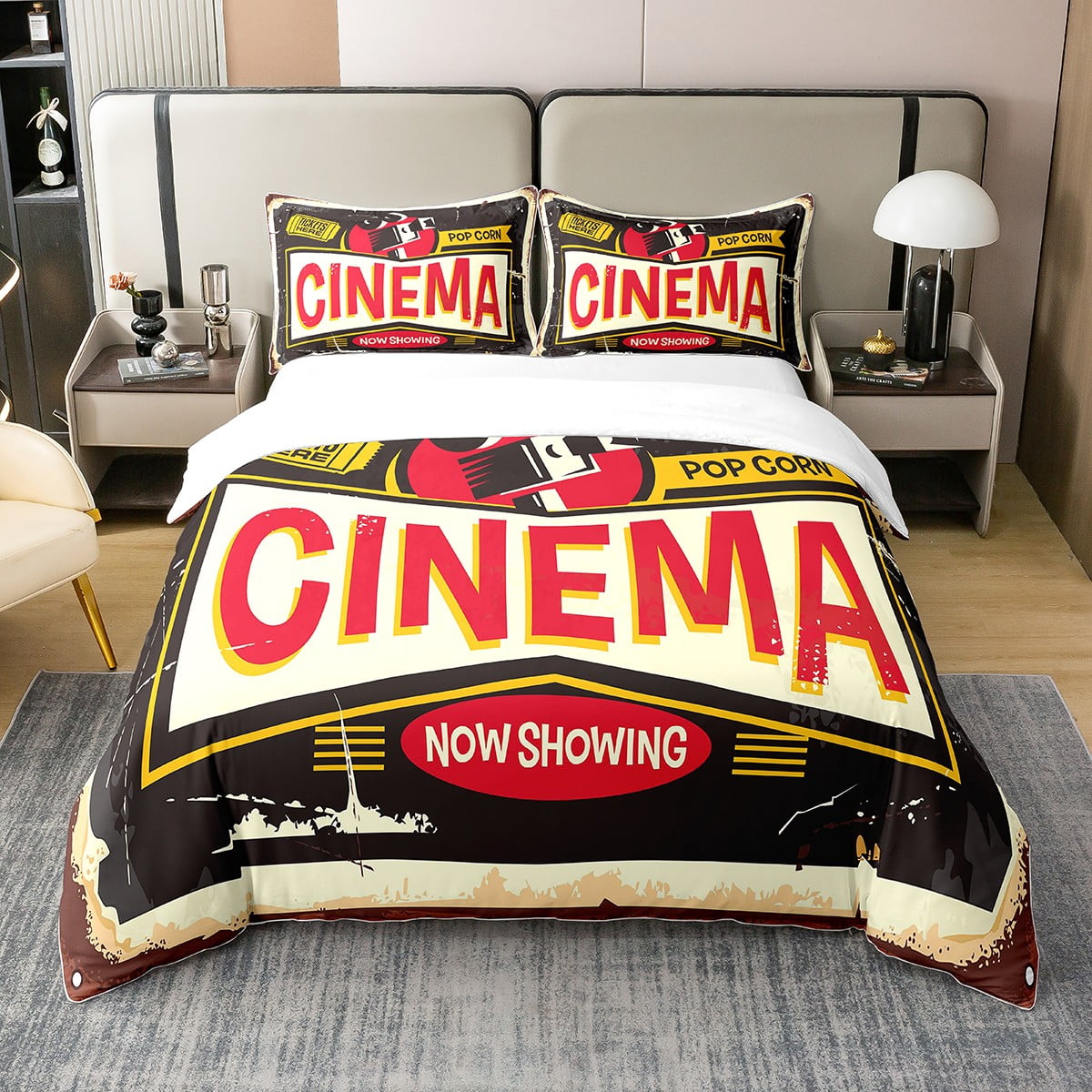 Erosebridal Cinema 100% Cotton Duvet Cover Full,Movie Theater Bedding ...