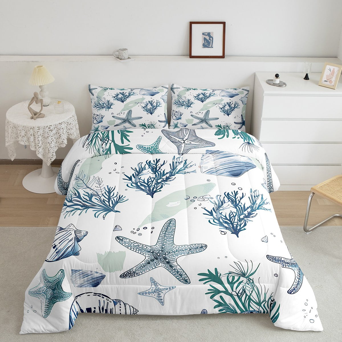 YST Coastal Comforter Set Twin Nautical Beach Bedding For Teens Boys ...