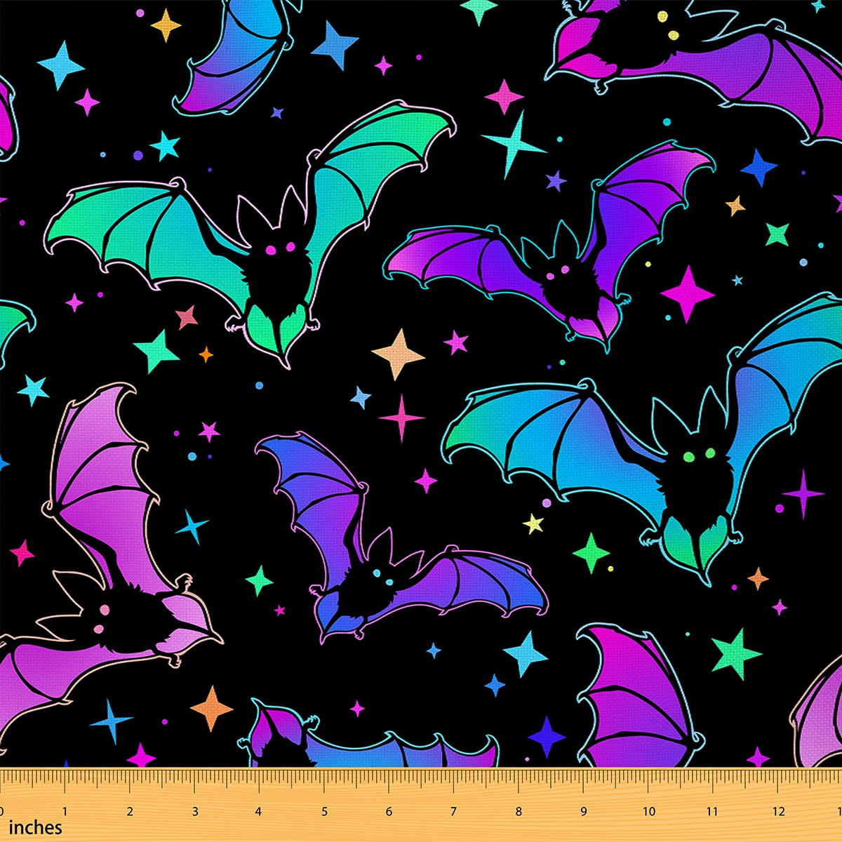 YST Colorful Bat Fabric by The Yard for Kids Boys Girls,Moon Star ...