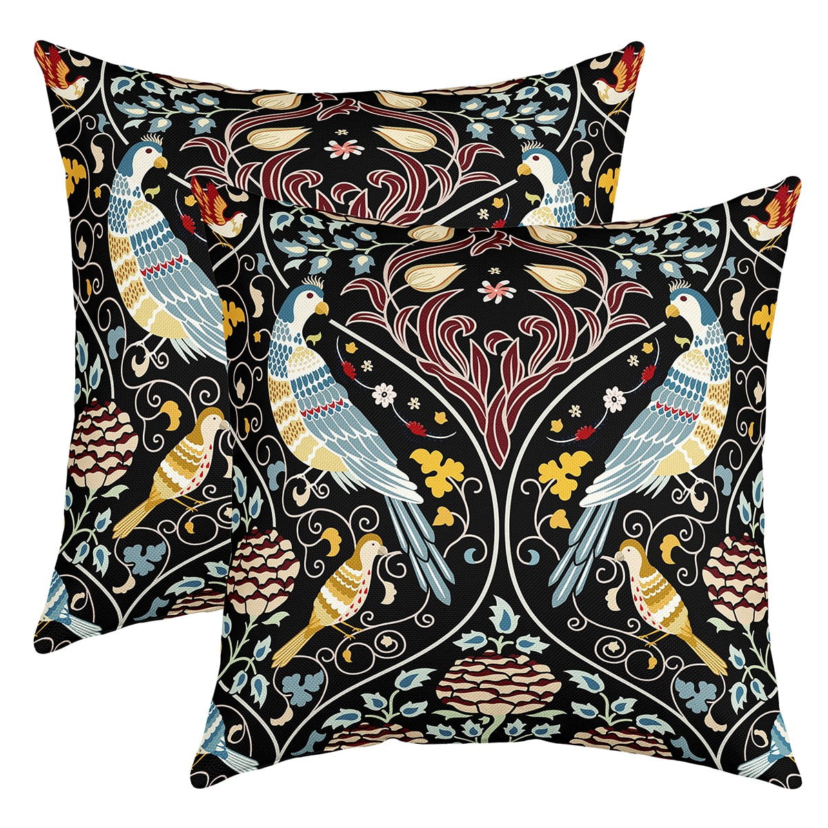 Colorful Bird Cushion Cases for Women Men Exotic Style Square Pillow ...