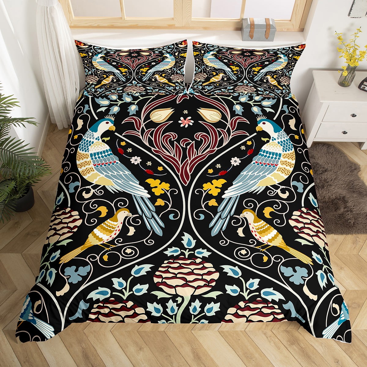 YST Colorful Bird Duvet Cover for Women Men Exotic Style Bedspread ...