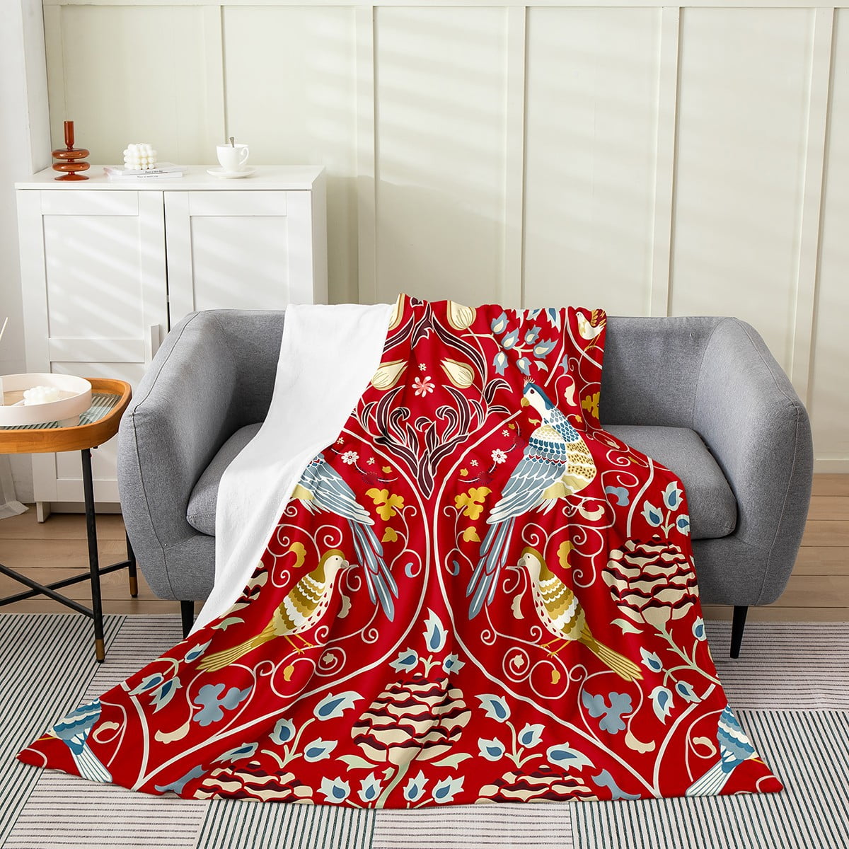 YST Colorful Bird Throw Blanket for Women Men Exotic Style Fleece ...