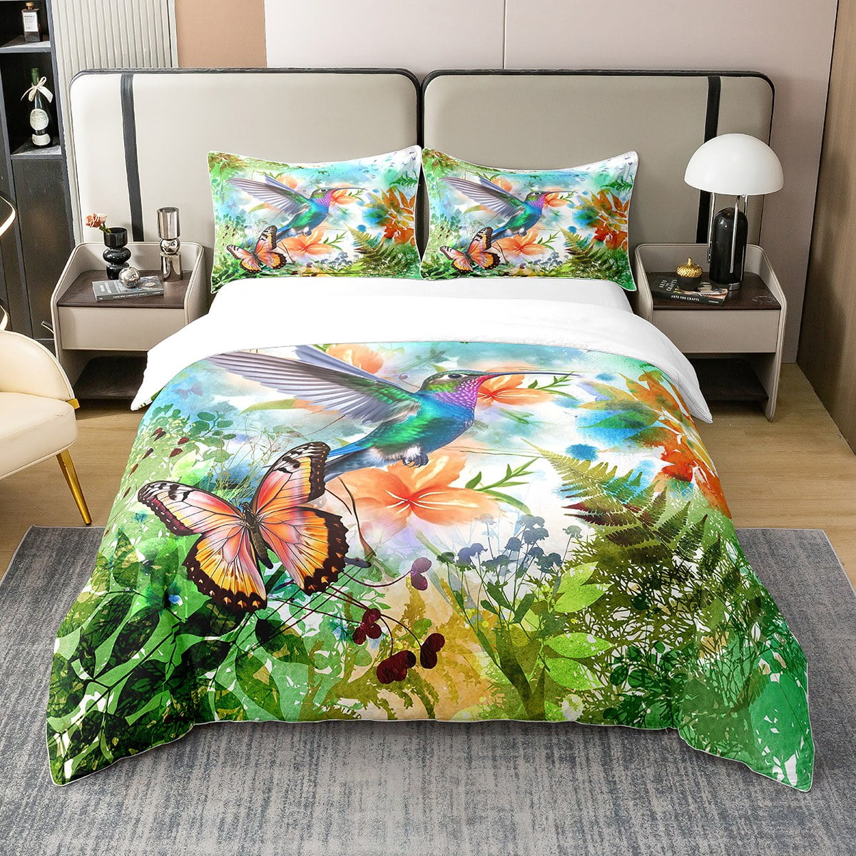 YST Colorful Ombre hummingbird Duvet Cover For Kids Teens Girls ...