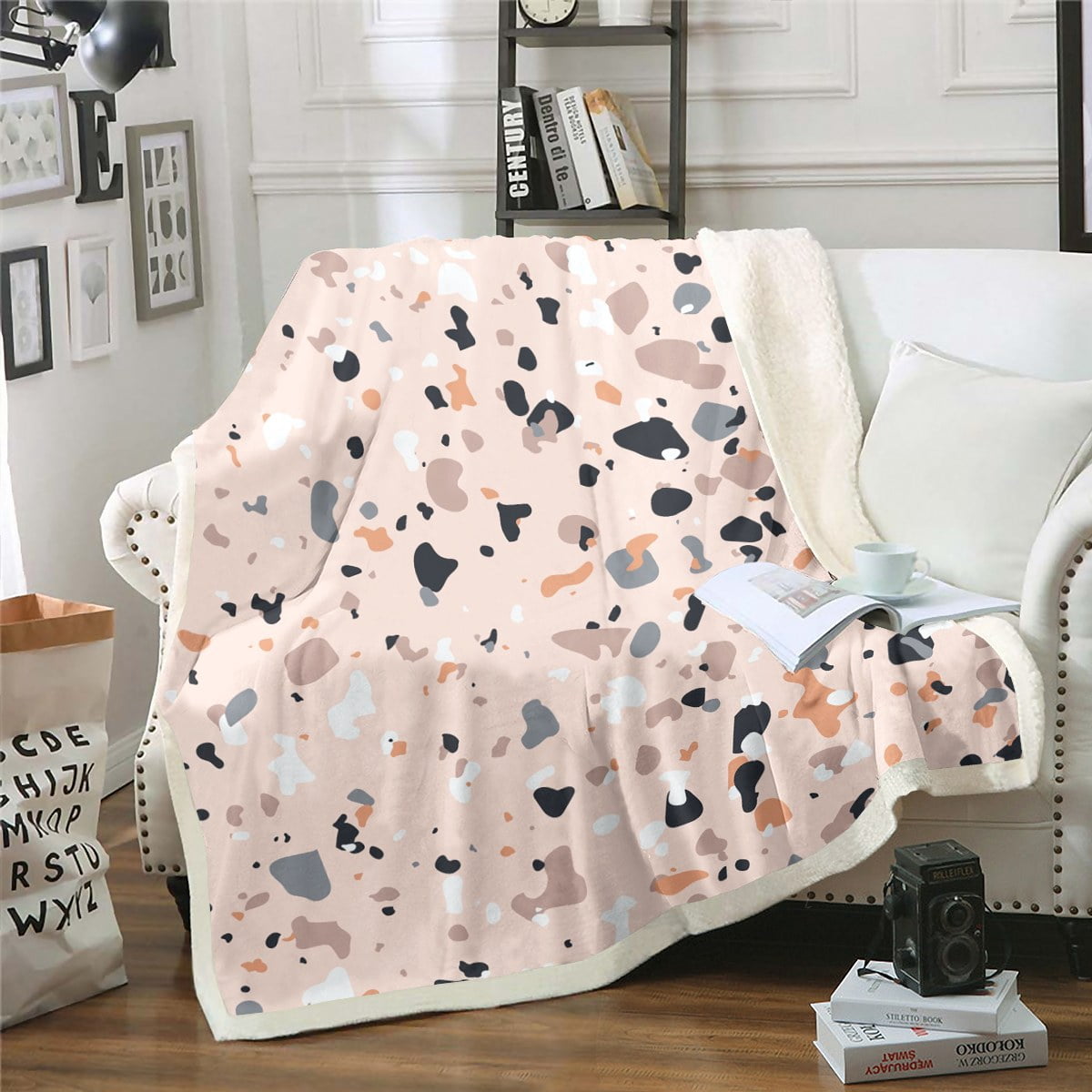 YST Colorful Watercolor Blanket Geometric Stone Throw Blanket for Bed ...