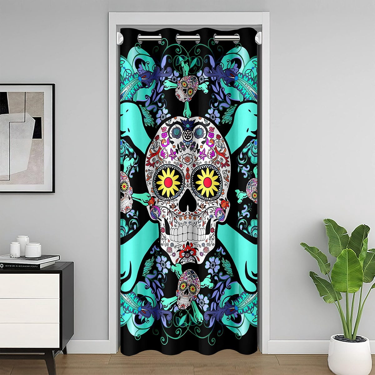 Colourful Damask Door Curtain For Doorway Privacy 42"W X 80"L,Gothic ...