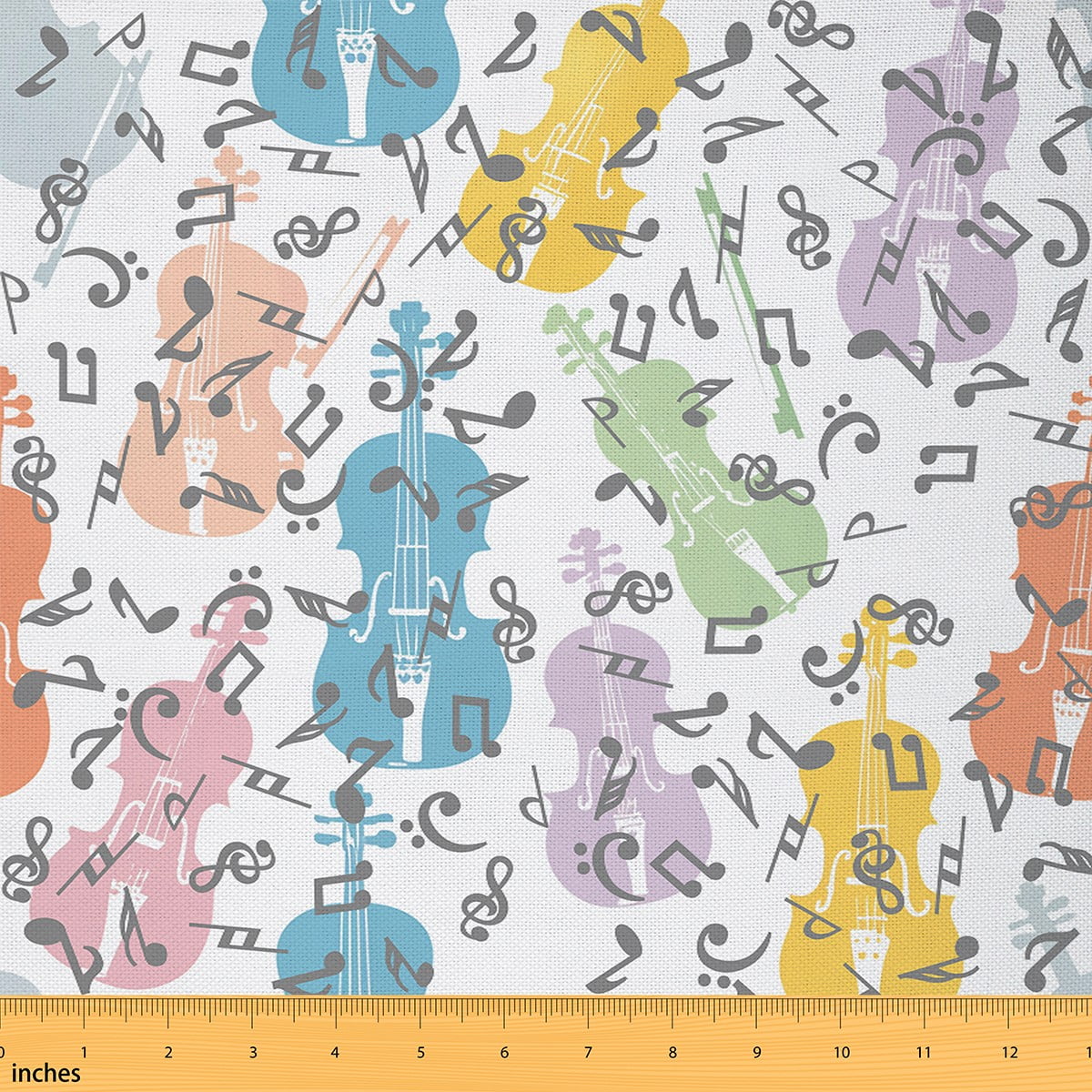 YST Colourful Violin Fabric By The Yard for Kids Teens,Music Notes ...