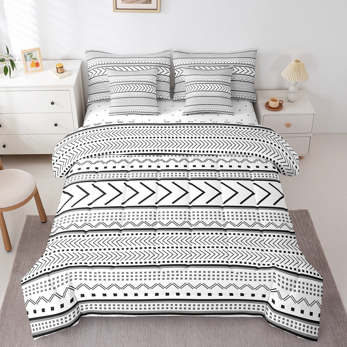 YST Comforter Set King Size 7 Piece,Boho Aztec Bedding Set With Sheet ...