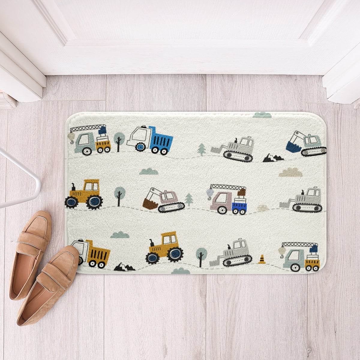 YST Construction Bath Rugs for Boys Girls Kids Truck Bathroom Rugs ...