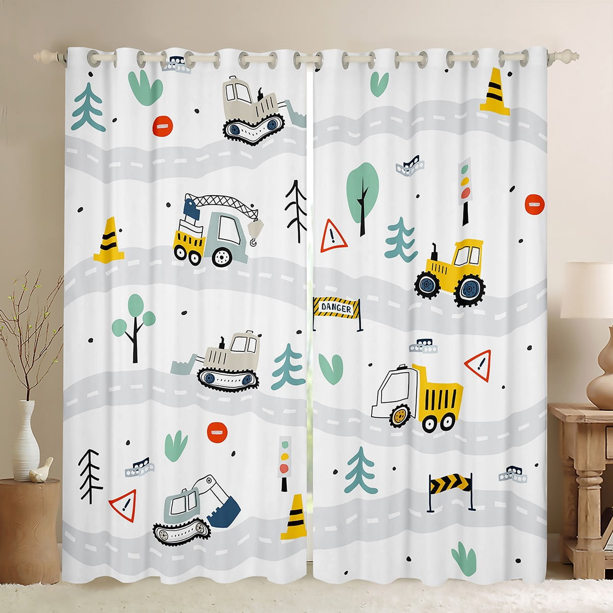 Construction Curtains Tractor Curtains 30%-50% Blackout Truck Living ...