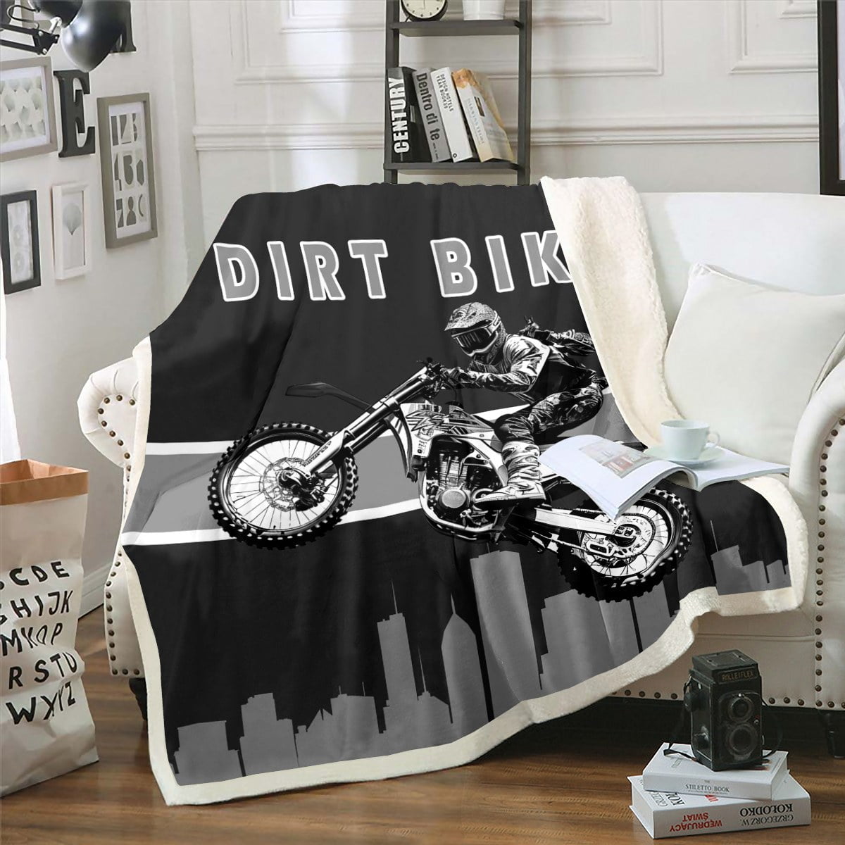YST Cool Cross Bike Blanket for Teens Adults Dirt Bike Throw Blanket ...
