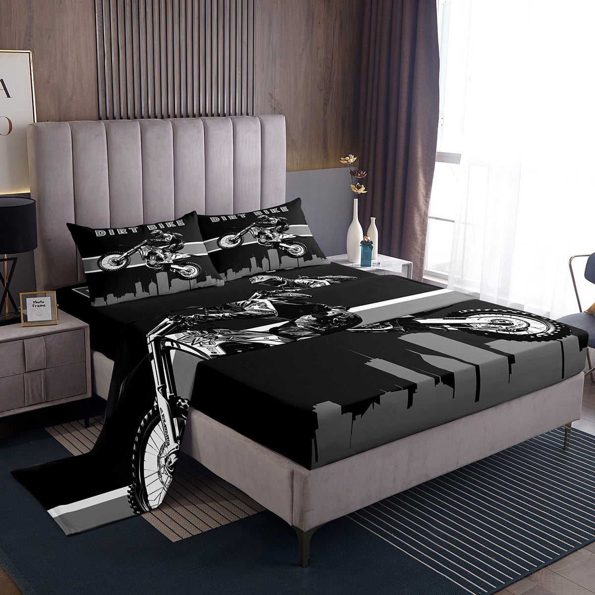 YST Cool Cross Bike Queen Sheet Set for Teens Adults Dirt Bike Sheets ...