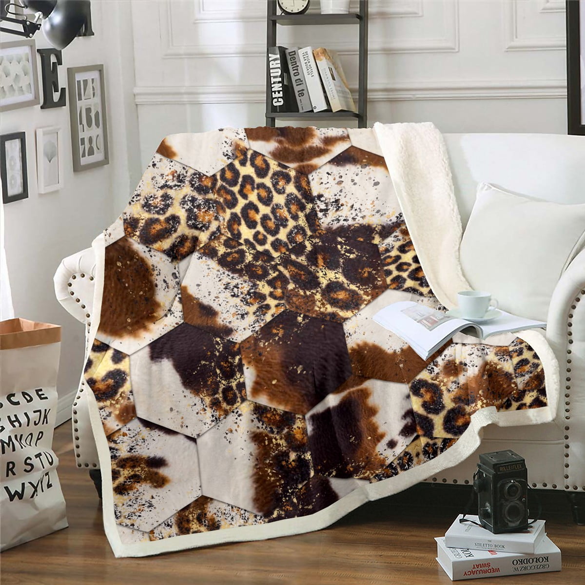 Cow Print Blanket Western Highland Cowhide Fuzzy Blanket Wild Animal ...