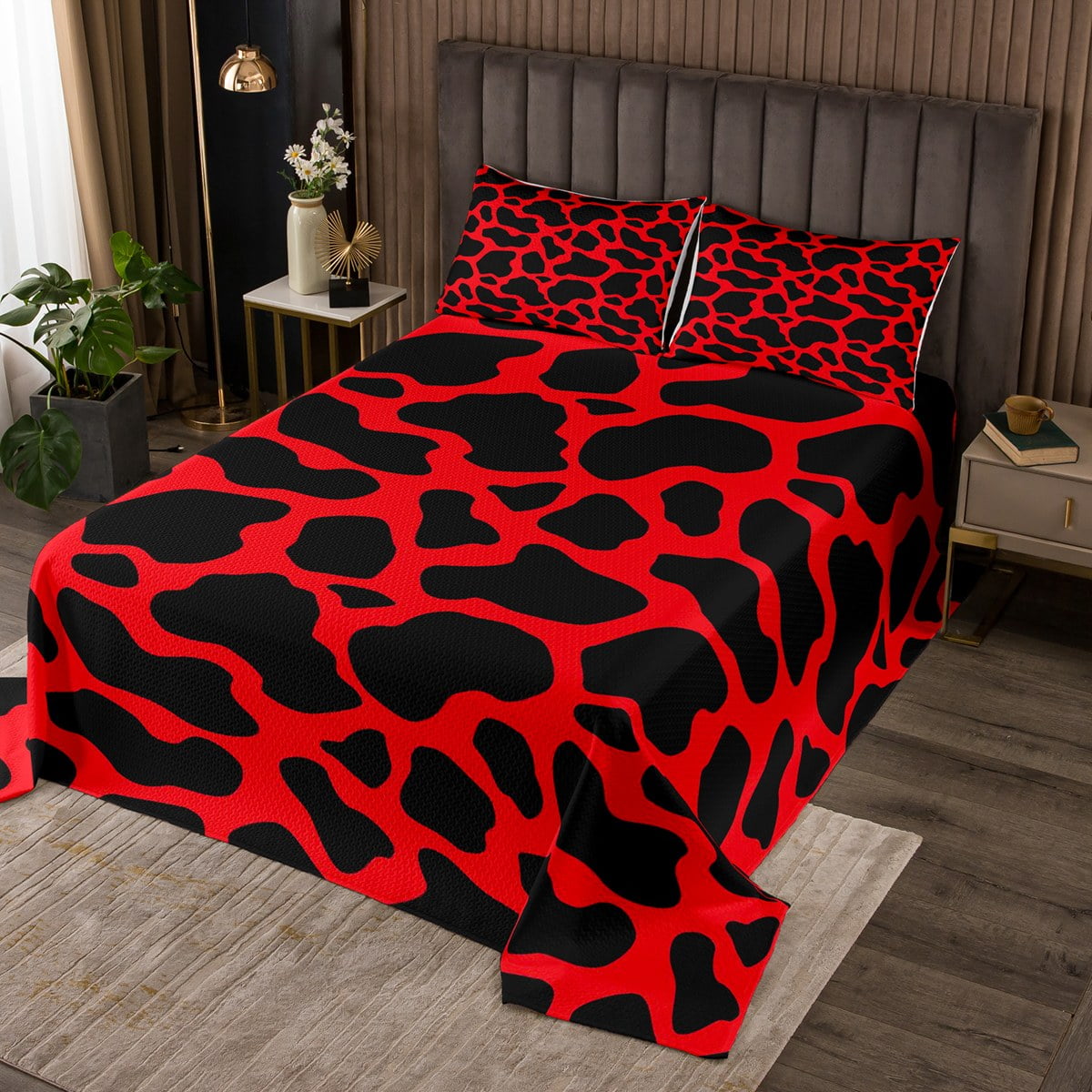 Erosebridal Cow Print Coverlet Twin Size Cute Farm Animal Bedding Set ...