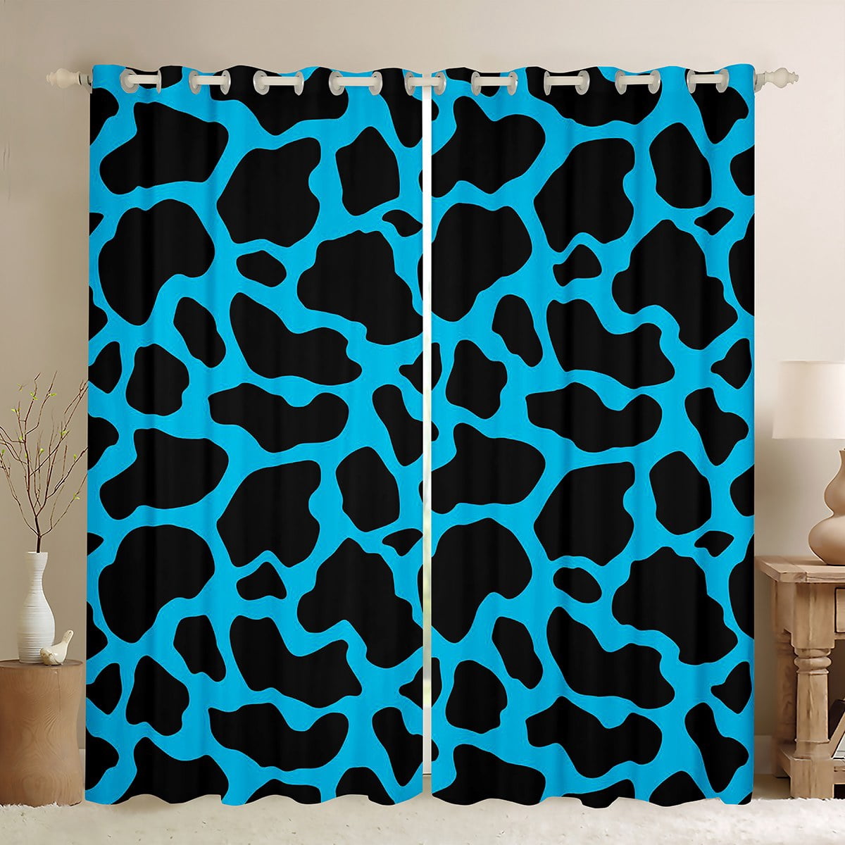 Erosebridal Cow Print Curtains Kawaii Farm Animal Blackout Curtains ...