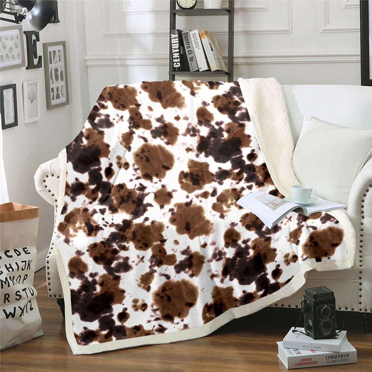 YST Cow Printed Blanket Baby 30x40 inch,Cowhide Print Cow Skin Throw ...