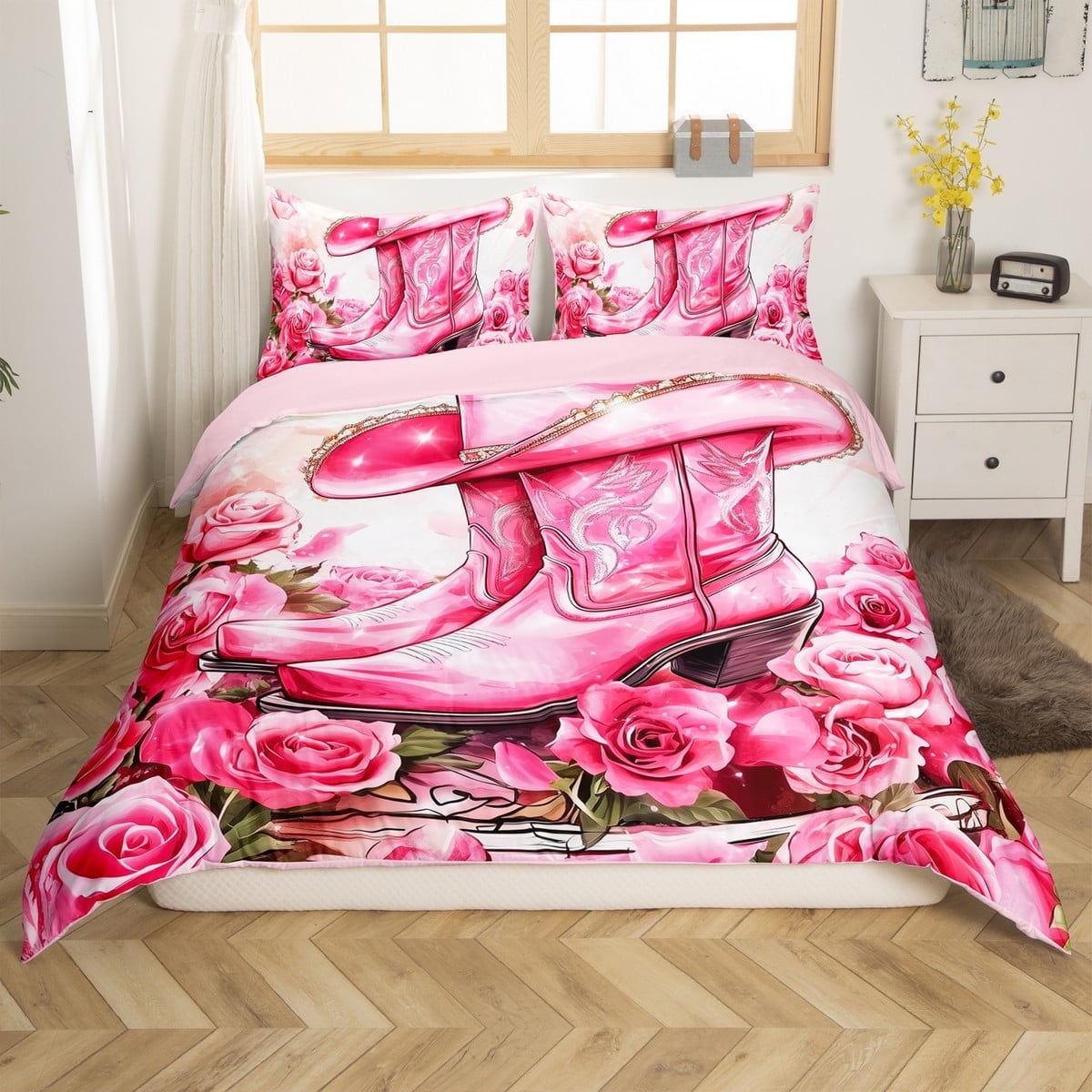YST Cowgirl Girls Duvet Cover Western Cowgirl Bedding Set King Size ...