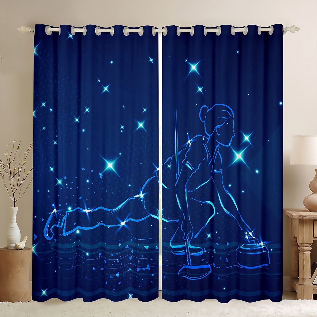 YST Curling Sports Curtains & Drapes Ice Rink Blackout Curtains ...