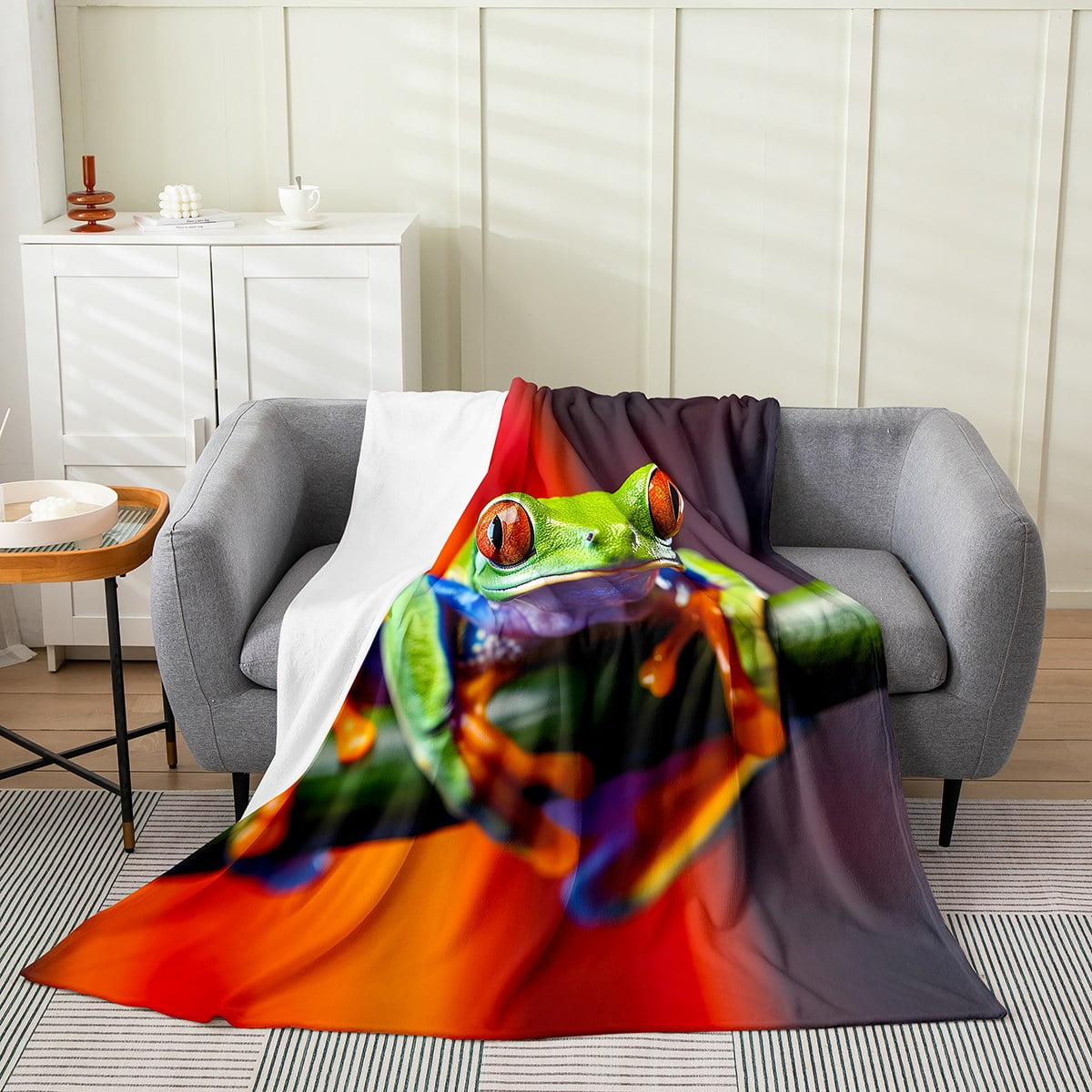 YST Cute Animal Fleece Blanket Red Eyed Tree Frog Throw Blanket Queen ...