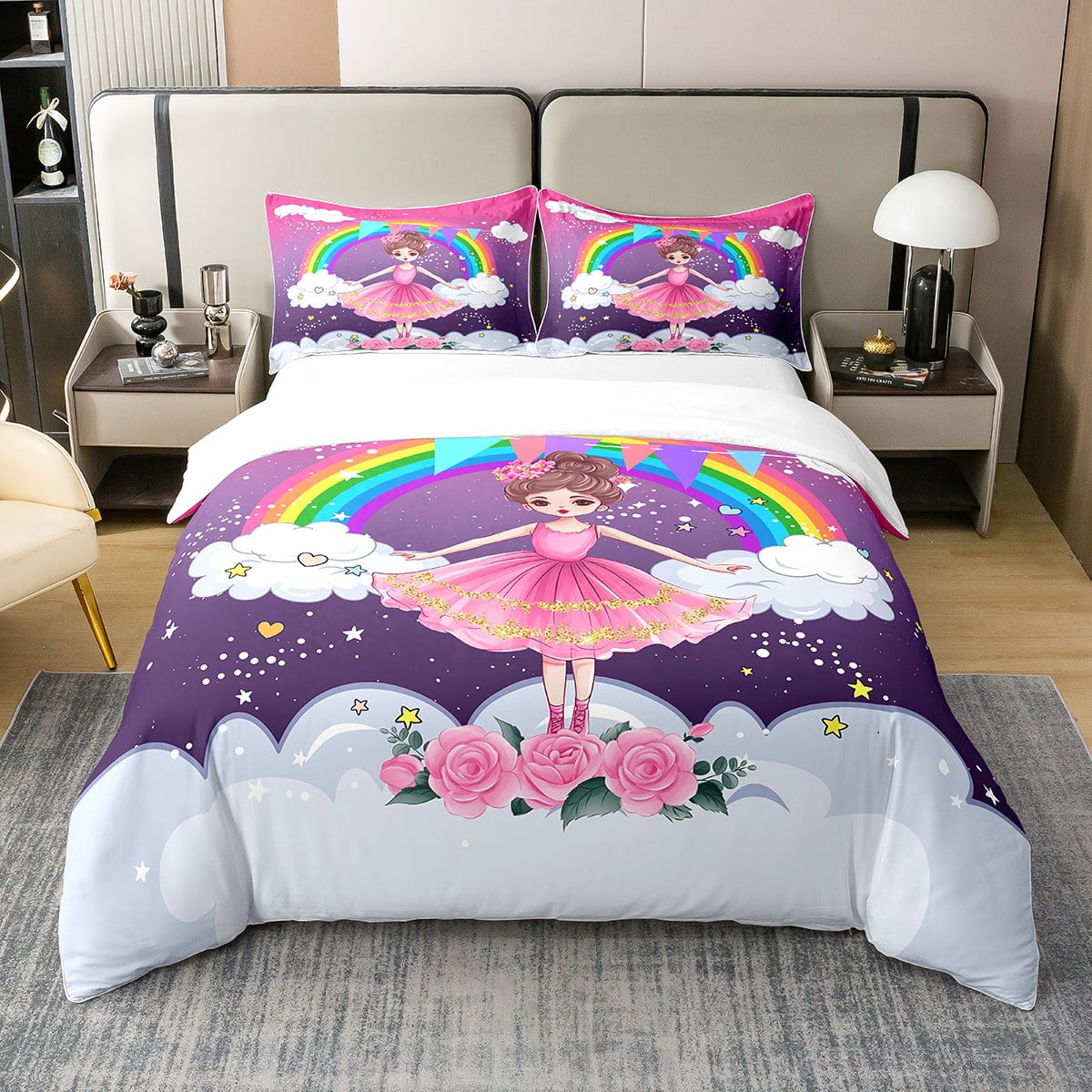 Erosebridal Cute Ballet 100% Cotton Duvet Cover King for Ballerina ...