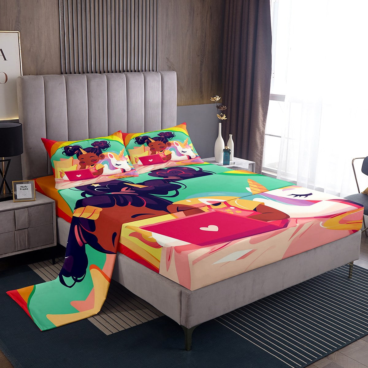 Cute Ballet Bed Sheets Set Magical Black Twin Size Sheet Sets, Pink ...