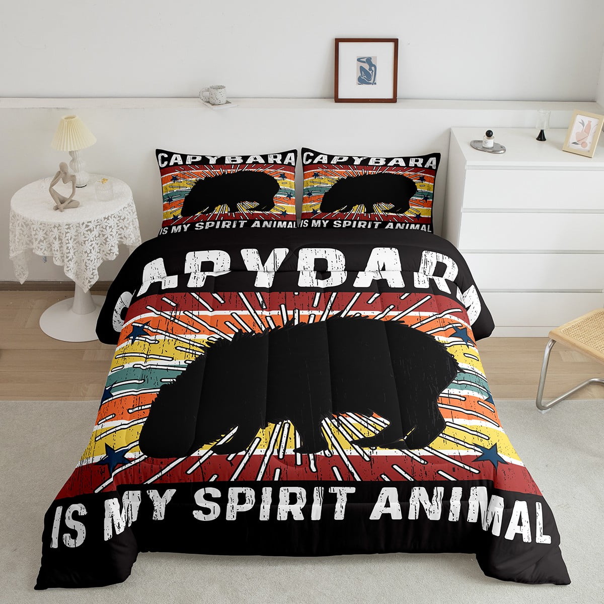 YST Cute Bedding Set Capybara Quilt Wild Animals Comforter Set Full ...