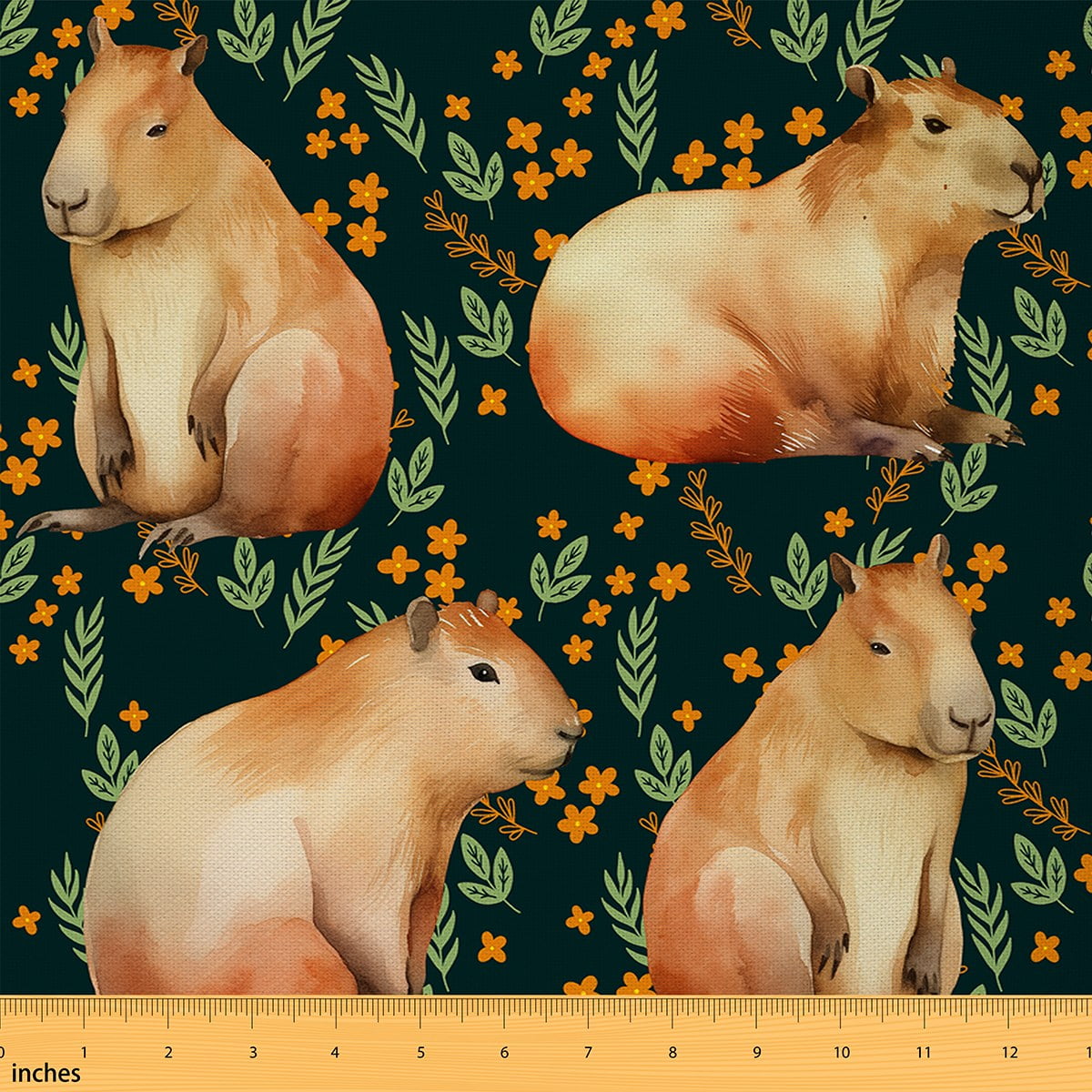YST Cute Capybara Fabric By The Yard,Funny Capybara Animals Upholstery ...